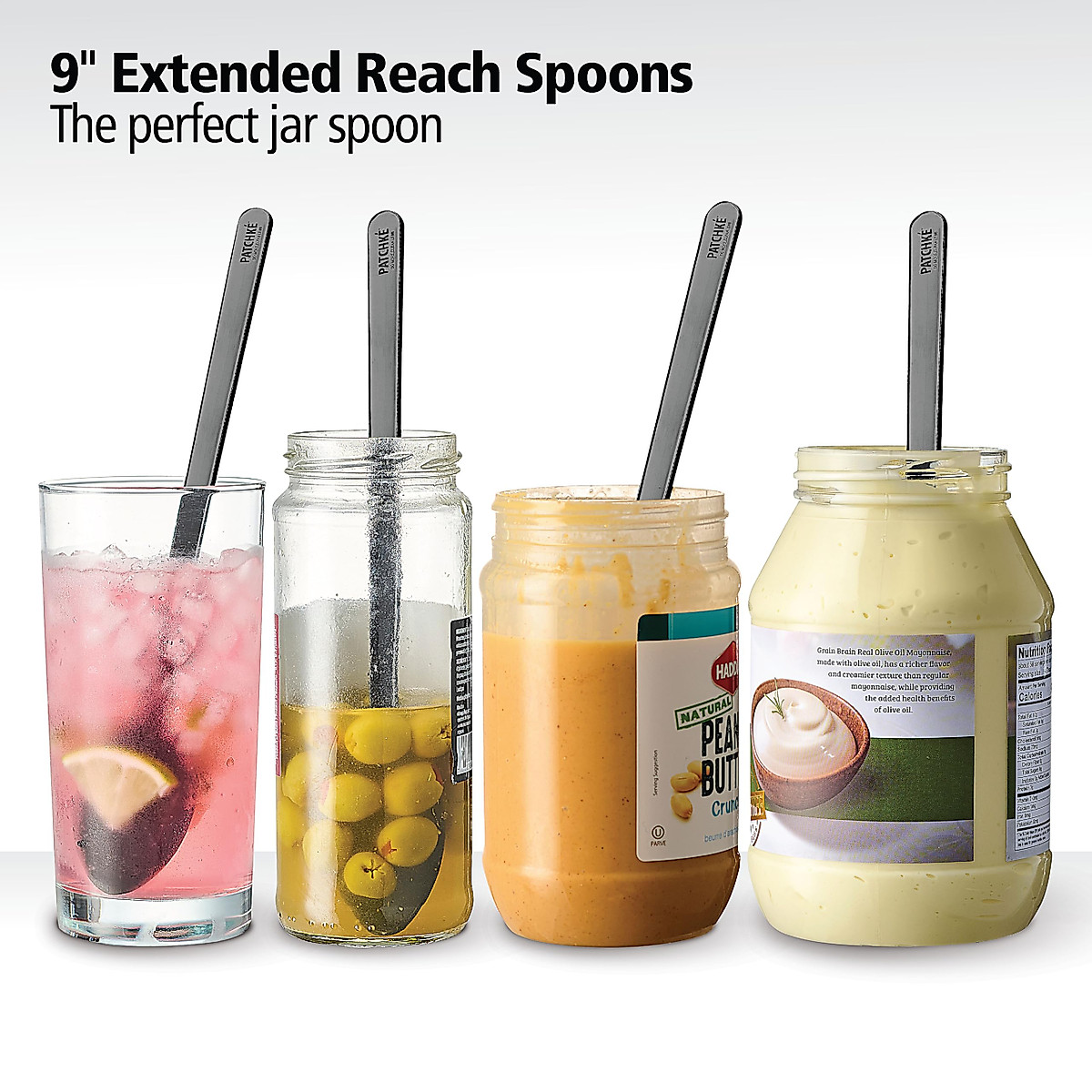 [40] 9" Long Plastic Spoons, Long Handle Ice Tea Spoon, Heavy Duty (Two Packs of 20 - total 40 Count)