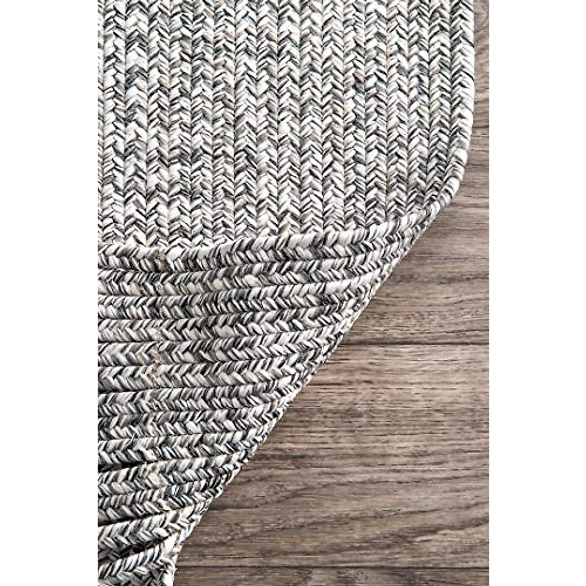nuLOOM Courtney Braided Indoor/Outdoor Area Rug, 10' x 13', Salt And Pepper