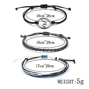 Softones VSCO String Wave Bracelets for Women Handmade Colorful Waterproof Adjustable Braided Beach Bracelet Set for Women