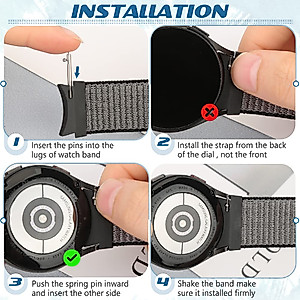 Bcuckood Nylon Loop Compatible with Samsung Galaxy Watch 6/5/4 40mm 44mm/Watch 6 Classic 43mm 47mm/Watch 5 Pro 45 mm/Watch 4 Classic 42mm 46mm, Sport Nylon Breathable Replacement Straps for Women Men