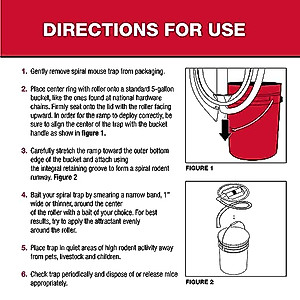 Catchmaster Spiral Mouse Trap for 5 Gallon Bucket, Rat Traps Indoor & Outdoor, Humane Mouse Trap Ramp & Lid with Rolling Log, Mice Traps for Home Basement & Garage, Pet Safe (Bucket not Included)