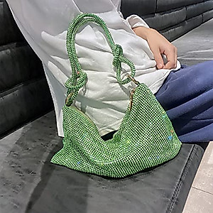 Sparkly Rhinestone Evening Bags for Womens, Chic Crystal Evening Purse Shiny Hobo bags Handbag Green