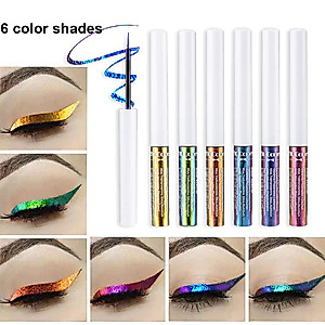 Mysense Chameleon Liquid Glitter Eyeliner, Metallic Satin Eyeliner Liquid Liner Multi-Reflective Sparkle Finish, Smudge-proof Long-lasting Glitter Eye Shadow Makeup, 01 Gold