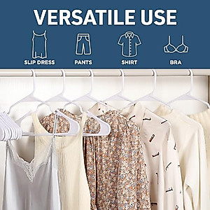 Lifemaster Plastic Clothes Hanger Set - 30 Pieces Versatile, Lightweight, Space-Saving, Non-Slip, Slim Designed, Dry and Wet Clothes Hanger Set - White
