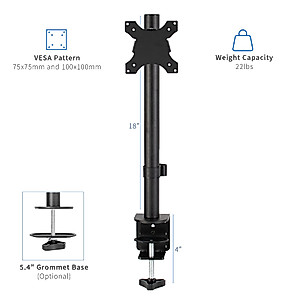 VIVO Single Ultrawide Monitor Fully Adjustable Desk Mount Stand for 1 LED LCD Ultra-Wide Screen up to 38 inches, STAND-V101A
