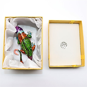 Waltz&F Color chameleon Trinket Box Hinged Hand-painted Figurine Collectible Ring Holder