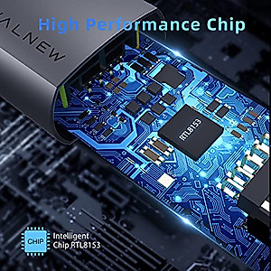 USB C to Ethernet Adapter, WALNEW USB Type C to RJ45 Gigabit Ethernet Adapter Cable Converter, Thunderbolt 3 to RJ45 LAN Network Adapter for MacBook Pro/Air, iPad Pro, Dell XPS, Galaxy S20 S10 S9