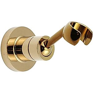 TINTON LIFE Universal Bathroom Adjustable Shower Head Wall Mount Holder Base Removable Bracket Shower Head Adapter For Kids or Adults(Circle Titanium Gold)