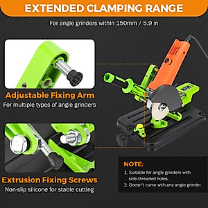 BEAMNOVA Upgraded Angle Grinder Stand Universal Fixed Grinder Holder Sliding Handle Bracket Adjustable 45 Degree Clamp with Protective Cover