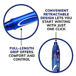 BIC Gel-ocity Quick Dry Blue Gel Pens, Medium Point (0.7mm), 12-Count Pack, Retractable Gel Pens With Comfortable Full Grip