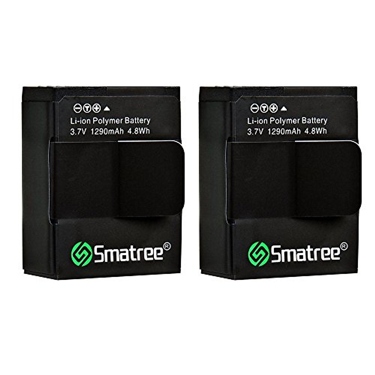 Smatree Battery for Gorpo Hero 3/Hero3+ Camera, 1290mAh, Long Battery Life, 2 Pack Rechargeable