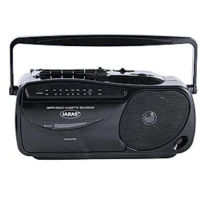 Jaras® JJ-2618 Limited Edition Portable Boombox Tape Cassette Player/Recorder with AM/FM Radio Stereo Speakers & Headphone Jack