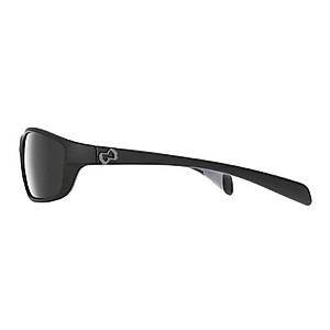 Native Eyewear Kodiak Polarized Rectangular Sunglasses, Matte Black/Gray, 60 mm