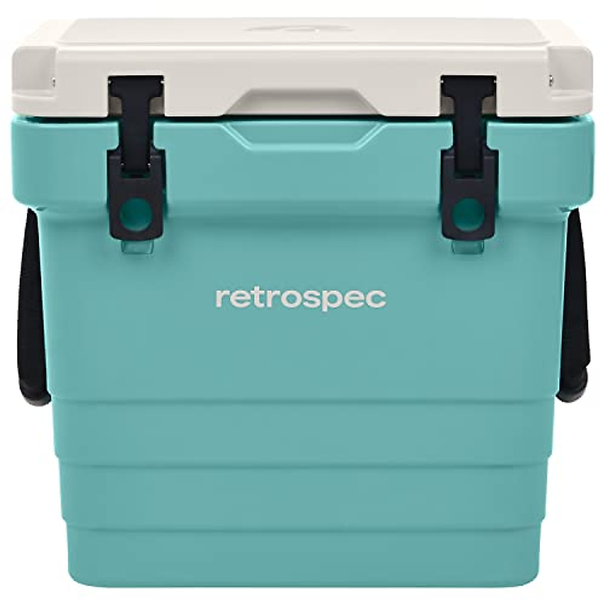Retrospec Palisade Rotomolded 25 Qt Cooler - Fully Insulated Portable Ice Chest with Built in Bottle Opener, Tie-Down Slots & Dry Goods Basket - Large Beach, Camping & Travel Coolers - Blue Ridge