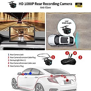 ATOTO P8 Portable 7'' QLED Display Car Radio, with HD 1080P Rear DVR Cam, On-Dash Camera Input, Wireless Carplay & Wireless Android Auto, Remote Control, WDR & Auto Dimmer, AUX/FM Output, P807SD-RC