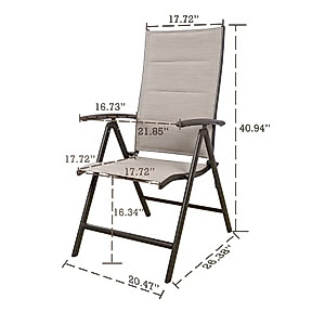 Kozyard Coolmen Outdoor Patio Dining Furniture 2-Pack Breathable textilene Padded Foldable Chair (Beige)