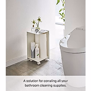 Yamazaki Bathroom Organizer Home Rolling Steel | Toilet Paper Stocker, One Size, White