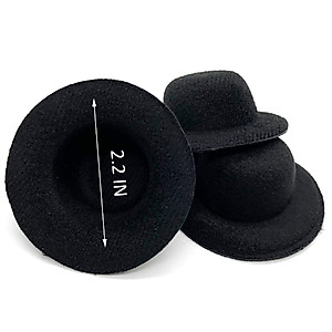 ASFUNG, 20 Pcs Mini Felt Top Hats Miniature Hat for Art & DIY Crafts Accessories Party Christmas Decoration Black, Free Size