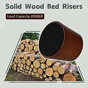 KOIKEY Wooden Furniture Bed Risers - 3 Inch Circle Heavy Duty Furniture Height Extenders Lifts for Sofa Couch Desk Chair Table Base Raising Space, Convenient Store and Cleaning, Pack of 4