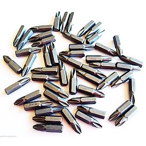 100 Goliath Industrial 1" Screw Bits #2 Phillips Magnetic Tips SB1P2 Driver