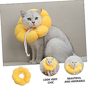DOITOOL 3pcs Elizabeth Circle Collars for Dogs After Surgery Pet Cat Recovery Collar Surgery Collar Pet Kitten Cone Collar Cat Cone Cat Wooden Stick Dog Cone Conical Pp Cotton Cat Headgear