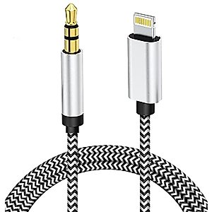 [Apple MFi Certified] iPhone AUX Cord for Car Stereo, Lightning to 3.5mm Audio Cable Compatible with iPhone 14/13/12/11/XR/XS/X/8/7/6/iPad to Car Home Stereo Speaker Headphone, 3.3ft