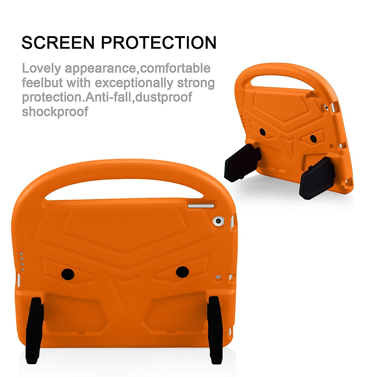 iPad 9th Generation Case for Kids, iPad 9th/8th/7th Generation Case 10.2 inch (2021/2020/2019),UUcovers Shockproof Handle Stand Lightweight Kids Boys Case for iPad 10.2 Inch 9th/8th/7th Gen, Orange