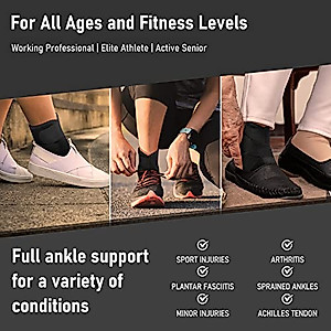 Ankle Support Brace Adjustable Ankle Brace Wrap Strap for Achilles Tendonitis Support Ligament Damage Sports Protect Plantar Fasciitis support Injury Recovery One Size for Men Women