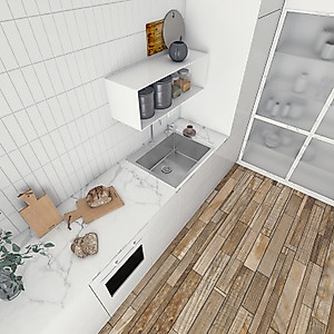 Sinber 25" x 22" x 9" Drop In Single Bowl Kitchen Sink with 18 Gauge 304 Stainless Steel Satin Finish HT2522S-9-S (Sink Only)