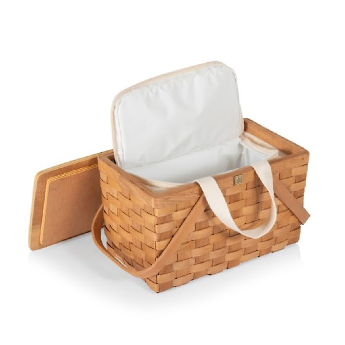 PICNIC TIME Disney Winnie the Pooh Poppy Personal Picnic Basket, Insulated Lunch Bag, Retro Lunch Box, (Beige)