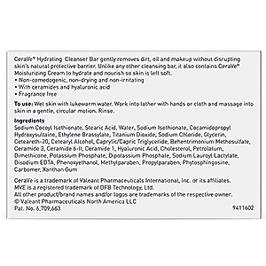CeraVe Hydrating Cleanser Bar | 4.5 Ounce | Soap-Free Body and Face Cleanser Bar | Fragrance Free and Non-Irritating (Pack of 5)