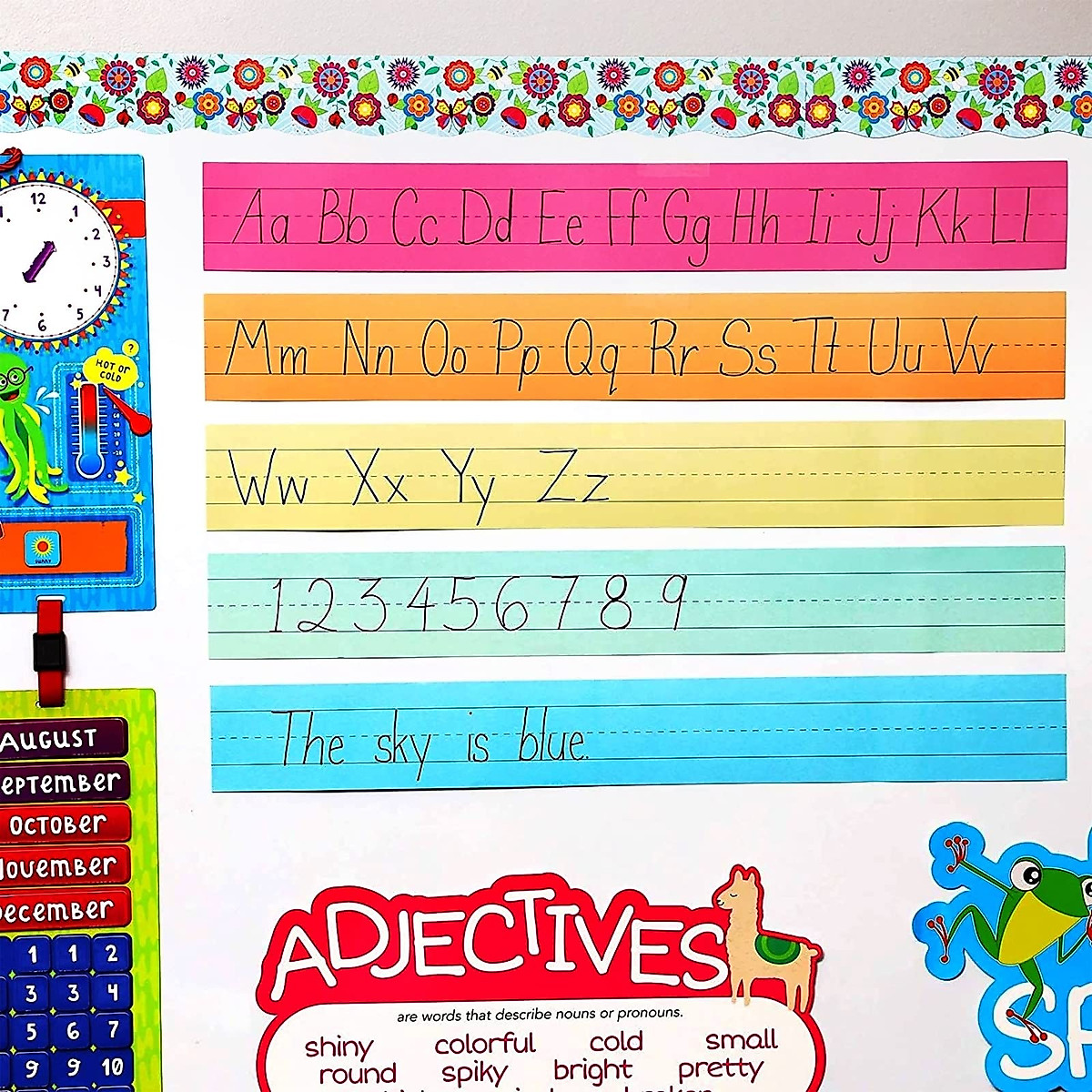 100 Pack Sentence Strips for Teachers, 3 x 24 Lined Paper Borders for Classroom, Bulletin Board, 5 Colors