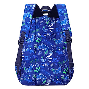 MYGOO Kids Backpack for Boys | Primary School Backpack for Teen | Doubleday Collection | 17" tall | Gamer Blue
