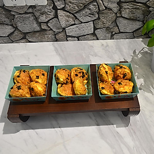 CKBASE 16" Wooden Cupcake Cake Stand Buffet Food Pastry Serving Display Riser for Dessert Table Rustic Farmhouse Home Party Decoration Appetizer Bakery Snack Food Decor Gift for Wedding,Birthday