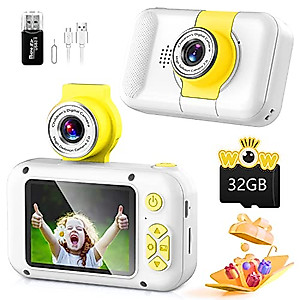 Kid Camera,ARNSSIEN Camera for Kid,2.4in IPS Screen Digital Camera,180°Flip Len Student Camera,Children Selfie Camera with Playback Game,Christmas/Birthday Gift for 4 5 6 7 8 9 10 11 Year Old Girl Boy