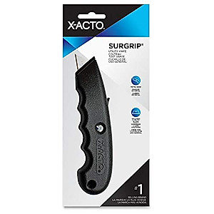 X-ACTO SurGrip Retractable Metal Utility Knife, Black (X3274)