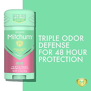 Women's Deodorant by Mitchum, Solid Antiperspirant Deodorant Stick, Powder Fresh, 2.7 Oz (Pack of 1)