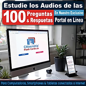 US Citizenship Flash Cards 2025: Study Guide: Ciudadania Americana Spanish and English. Flash Cards incluye Audios Online. USCIS 100 Preguntas y respuestas