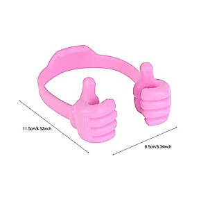 Mipcase Thumbs up Cell Phone Holder Lazy Mobile Phones Stand with Hand Holder Multi-Angle Desktop Tablet Cellphone Thumb Holder for Tablet Smarts Cellphone Travel Pink