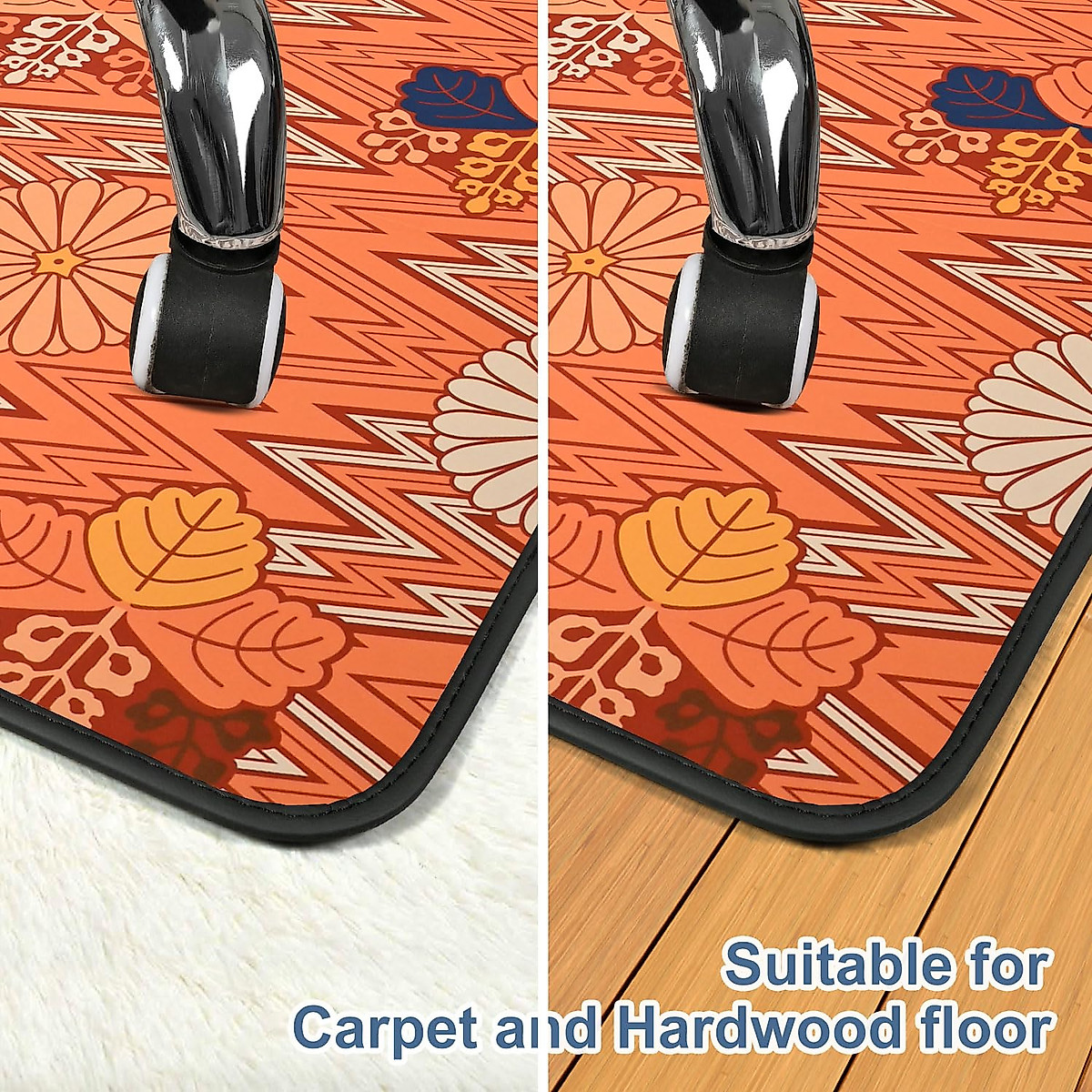 Mapuon Heavy Duty Desk Chair Mat for Carpet & Hardwood Floors, 48" x 36" Exquisite Jacquard Floor Mat Office Chair Mat for Carpeted Floors and Hardwood Floor for Home Office