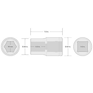 TEKTON 1/2 Inch Drive x 10 mm 6-Point Socket | SHD22110