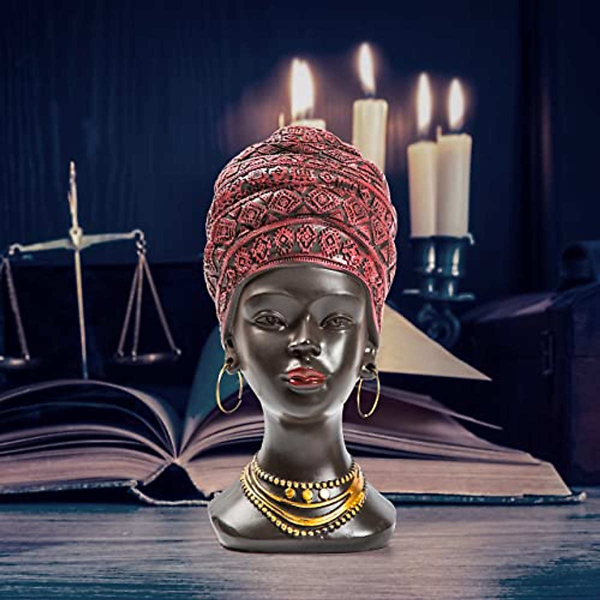 African Statue and Sculptures for Home Decorations, for Home Decor,African Figurines, for Living Room Women Statue Shelf Decor Accent