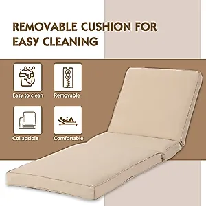 Aoboco Haverchair Patio Furniture Outdoor Rattan Wicker Adjustable Back Chaise Lounge with Removable Cushions for Poolside Set of 2