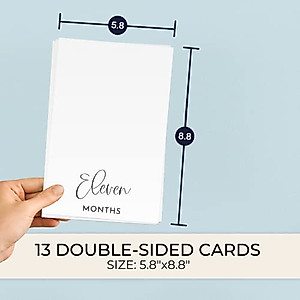 Beautiful 1st Birthday Photo Banner From Newborn to 12 Months - The Perfect Party Decoration for Your Baby Girls or Boys First Birthday - 13 Reversible Milestone Cards From Newborn to 13 Years