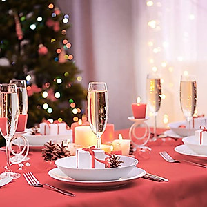 24 Pcs Red Disposable Plastic Tablecloth 54 x 108 Inch Christmas Party Supplies Rectangle Waterproof Table Covers for Indoor Outdoor Events Weddings Birthday Parties