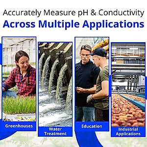 Bluelab Combo Meter for pH, Temperature & Conductivity in Water - Easy Calibration, Digital EC/TDS/PPM Tester for Hydroponics & Indoor Plants (METCOM)