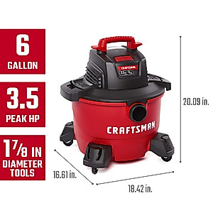 CRAFTSMAN 3" X 21" Belt Sander with 6 Gallon 3.5 Peak HP Wet/Dry Vac, Portable Shop Vacuum (CMEW213AM & CMXEVBE17584)