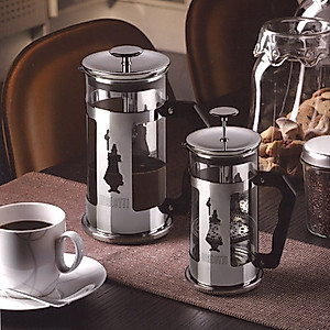 Bialetti French Press Coffee Maker, 3 Cup, Preziosa Stainless Steel