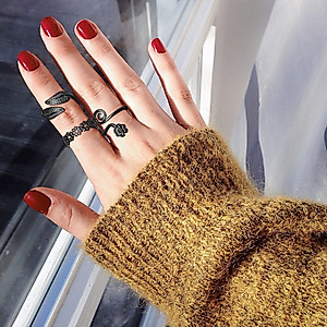 Sanfenly 12PCS Adjustable Toe Rings for Women Gold Silver Black Open Toe Rings Set Flower Arrow Leaf Heart CZ Tail Pinky Band Rings Summer Beach Foot Jewelry Set