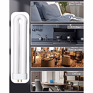 Bug Zapper Replacement Light Bulb for 15W Insect Attracting Lamp with 4-Pin Base, Ful 15W-BL U Shaped Twin Tube Bulb for Outdoor Mosquito Zapper, 4 Pack